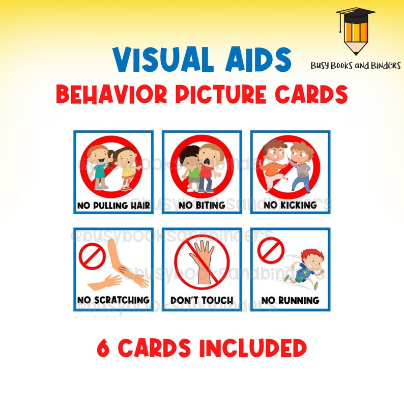 PHYSICAL COPY: 39 Behavior Picture Cards | First Then Visual Aid ...