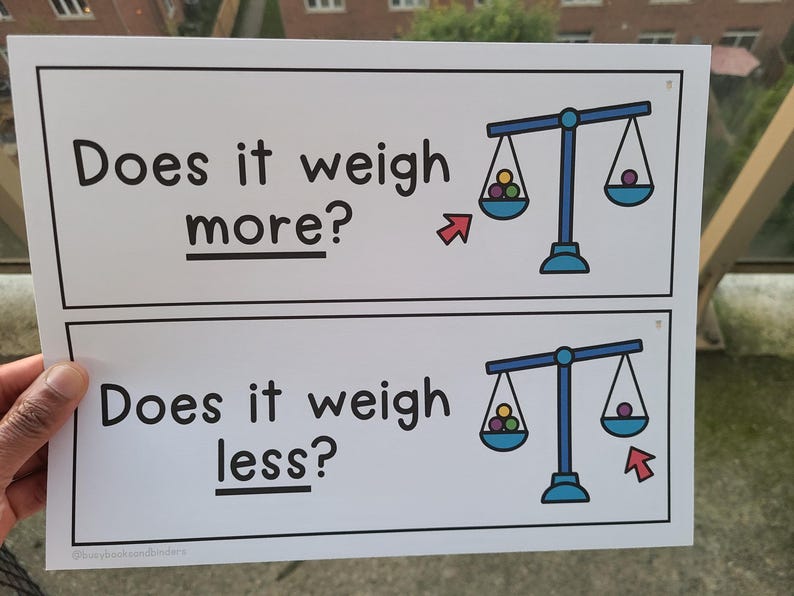 20 What Weighs More Task Cards | Math Task Cards | Units of Measurement ...