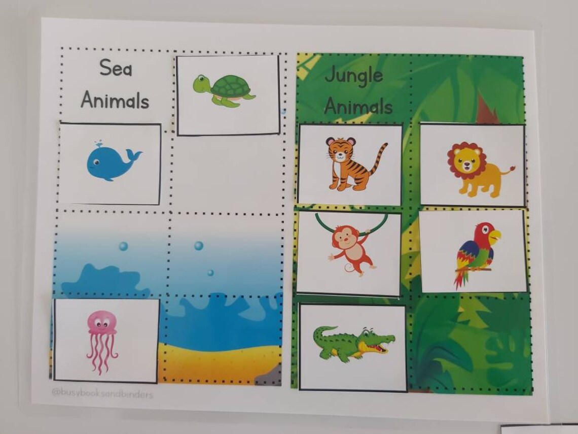 Animal Sorting Activity Animal Activities Busy Book - Etsy