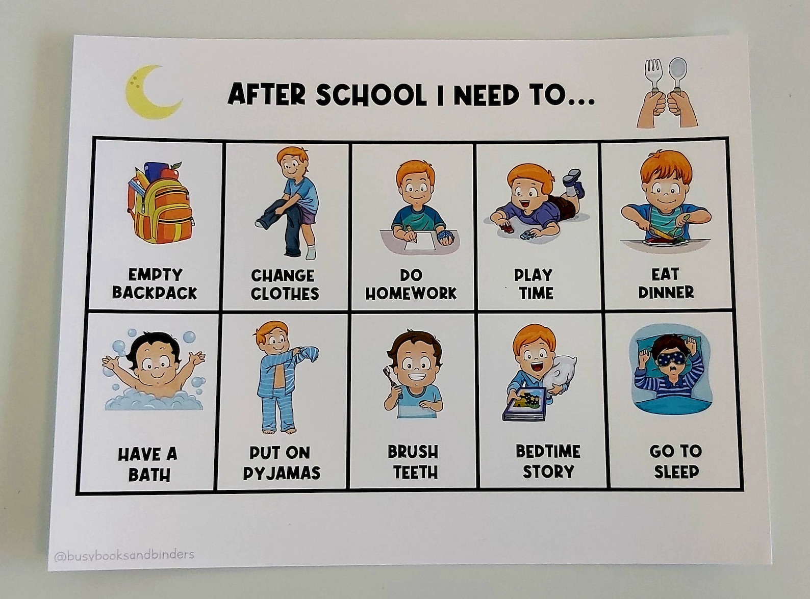 PHYSICAL COPY: Before School | After School Routine Chart | Morning ...