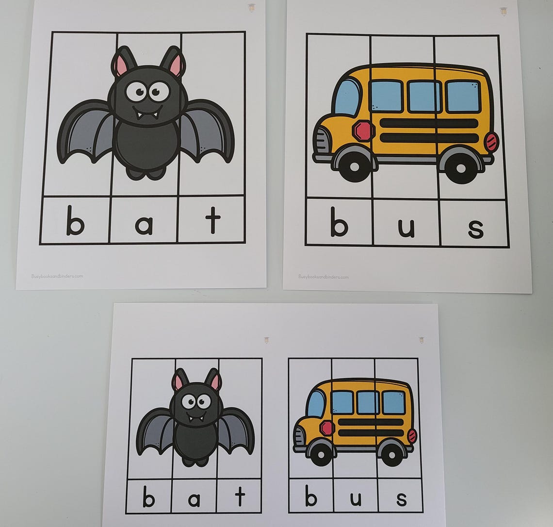 CVC Sight Word Puzzles | Printable Kindergarten Puzzles | Preschool ...