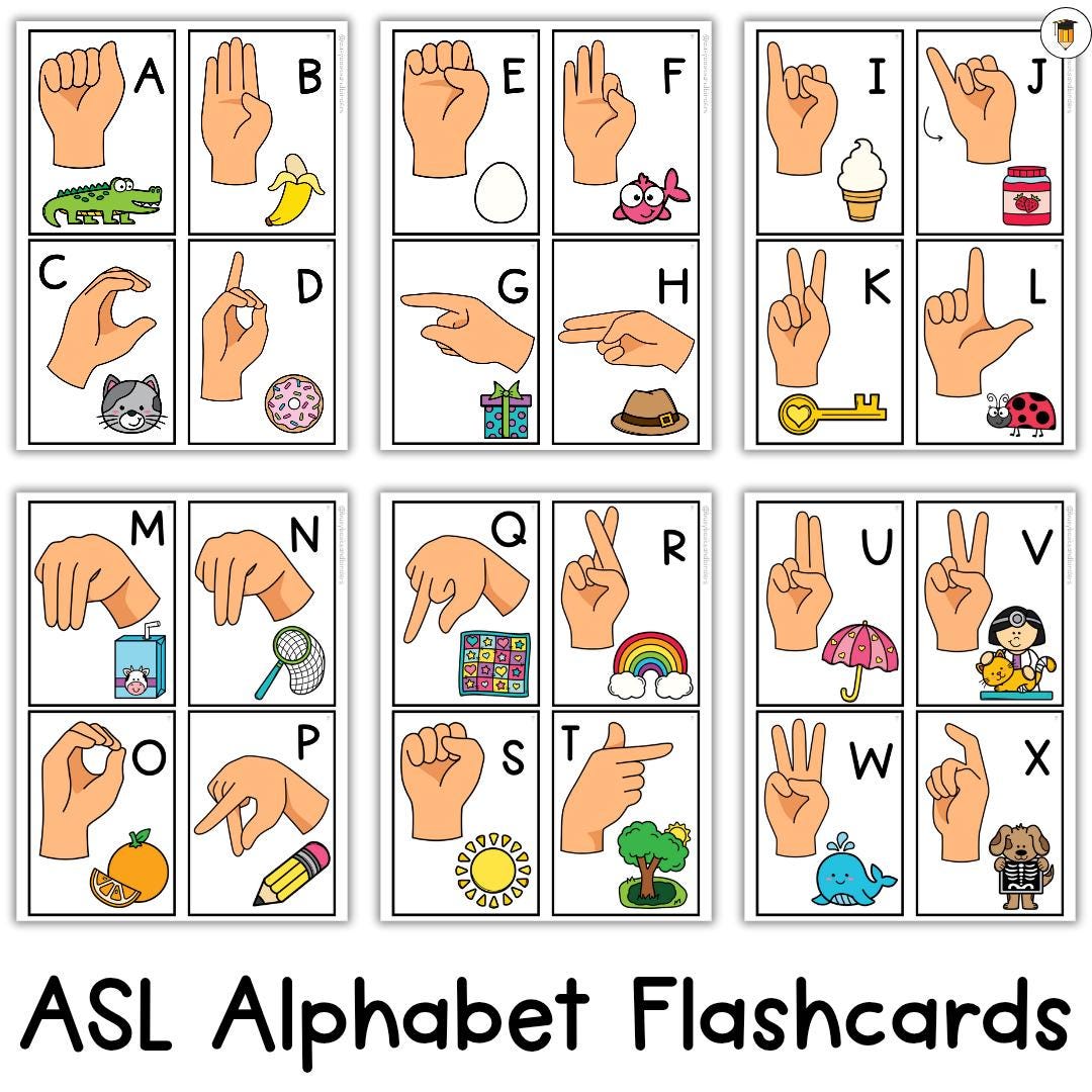 ASL Alphabet Flashcards| Hand Signs | Sign Language Flashcards ...