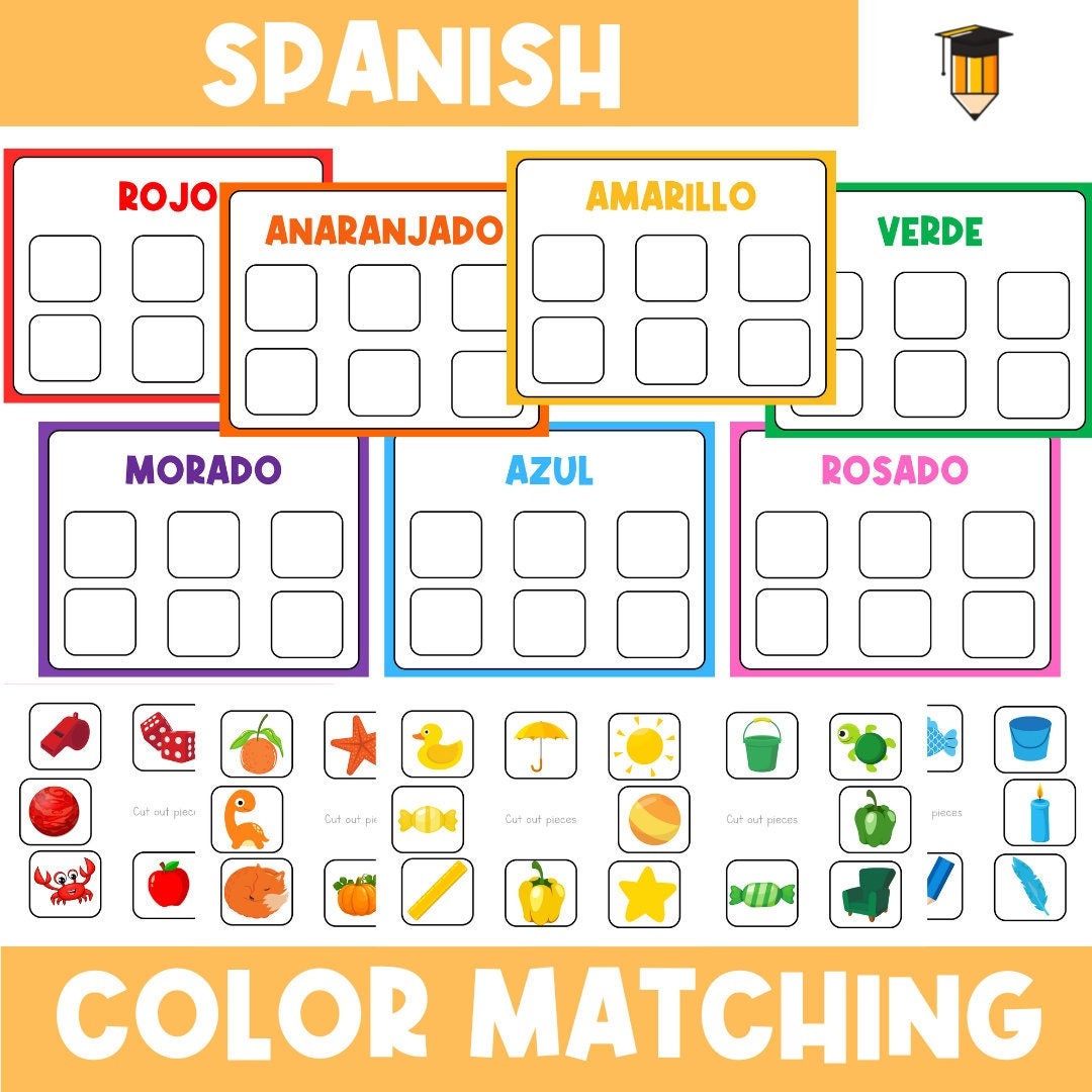 SPANISH COLOR MATCHING | Colores | Shapes | Preschool | Classroom ...