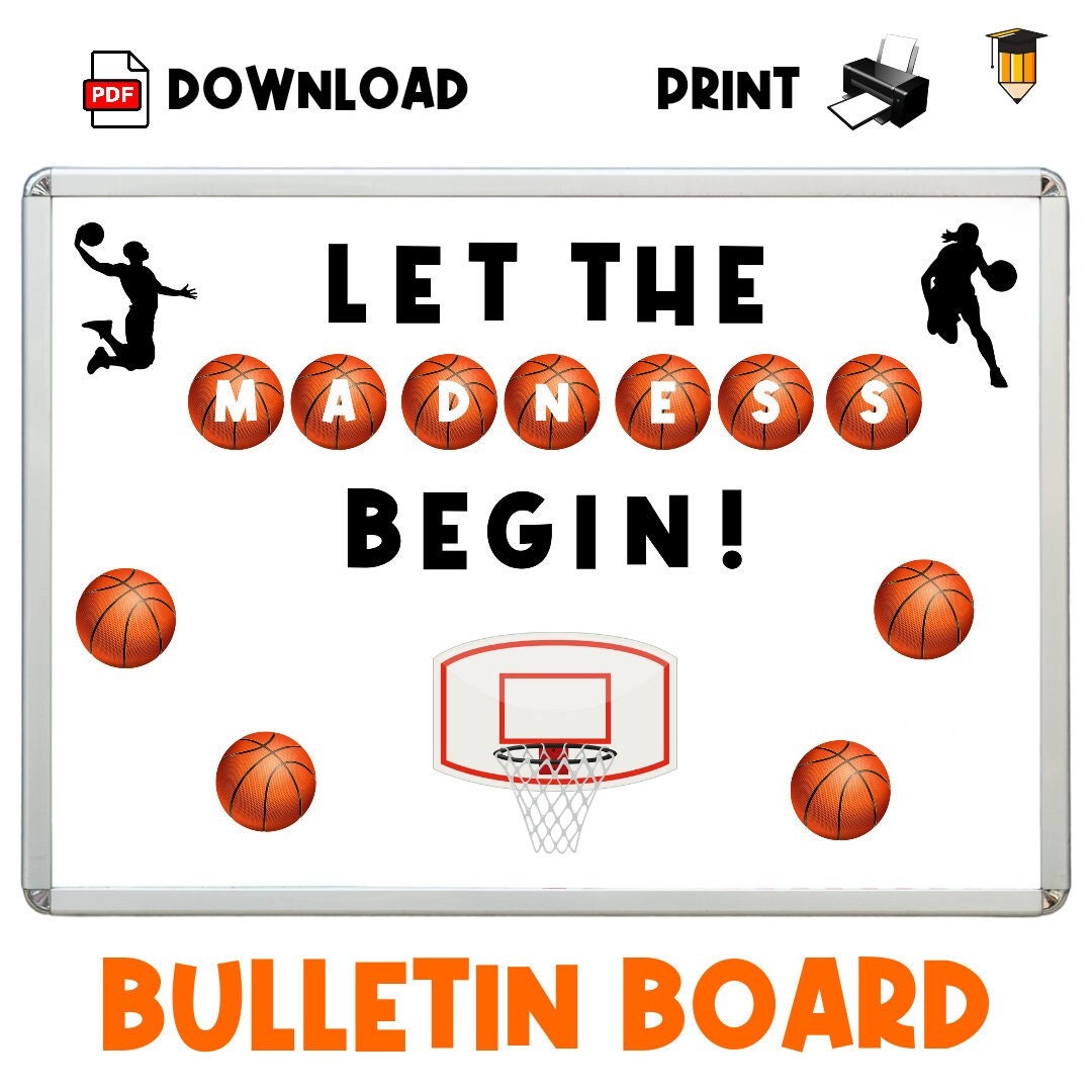 MARCH BASKETBALL | Bulletin Board | Classroom Decor | Basketball ...