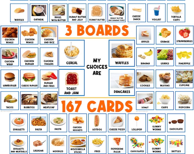 BOOK: 167 Food Pictures Food Visual Aid Behavior Task Card Autism First ...
