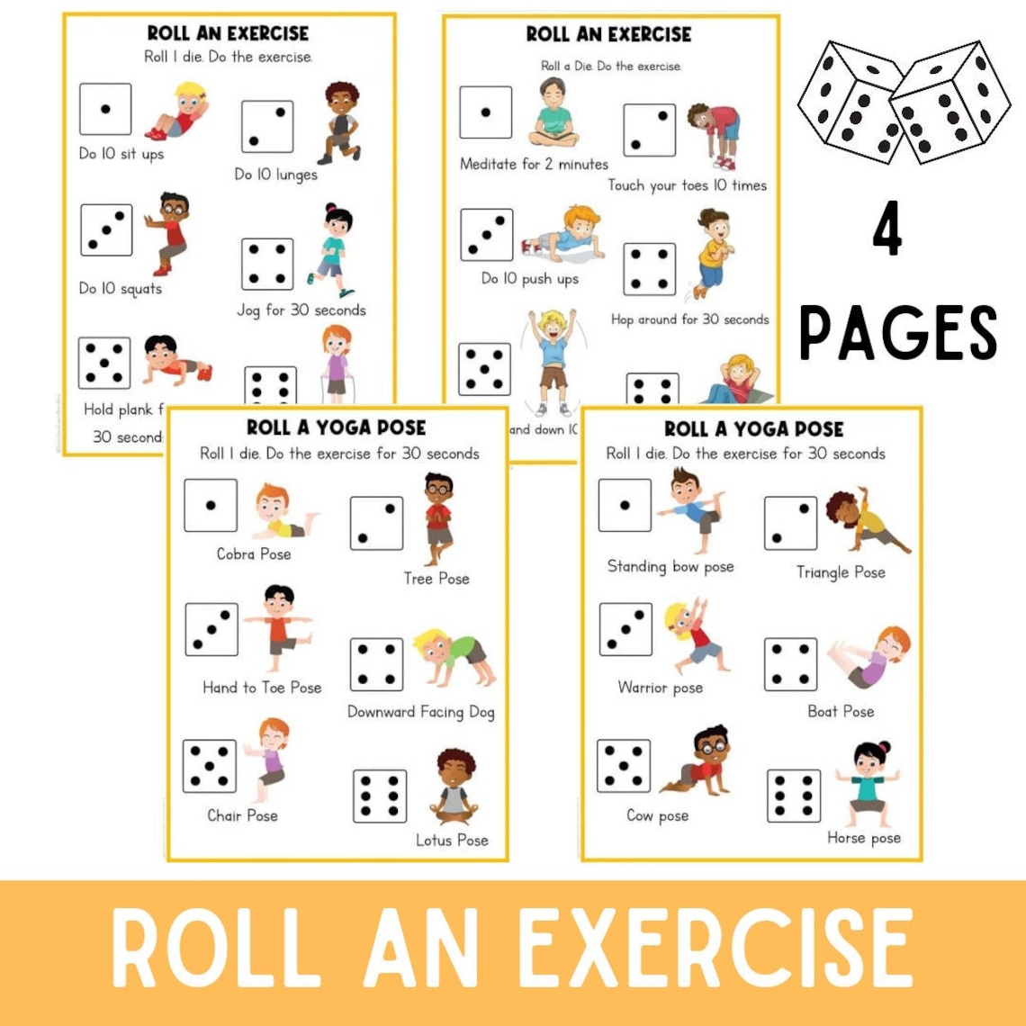 Roll an Exercise Dice Workout Fitness Activities - Etsy