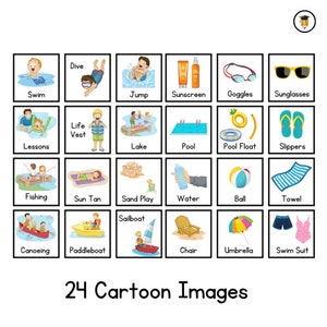36 POOL PICTURE CARDS | First Then Board | Visual Aid | Toddler ...
