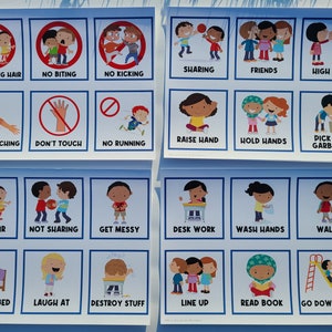 72 BEHAVIOR Picture Cards | First Then Visual Aid | Toddler | Behavior ...