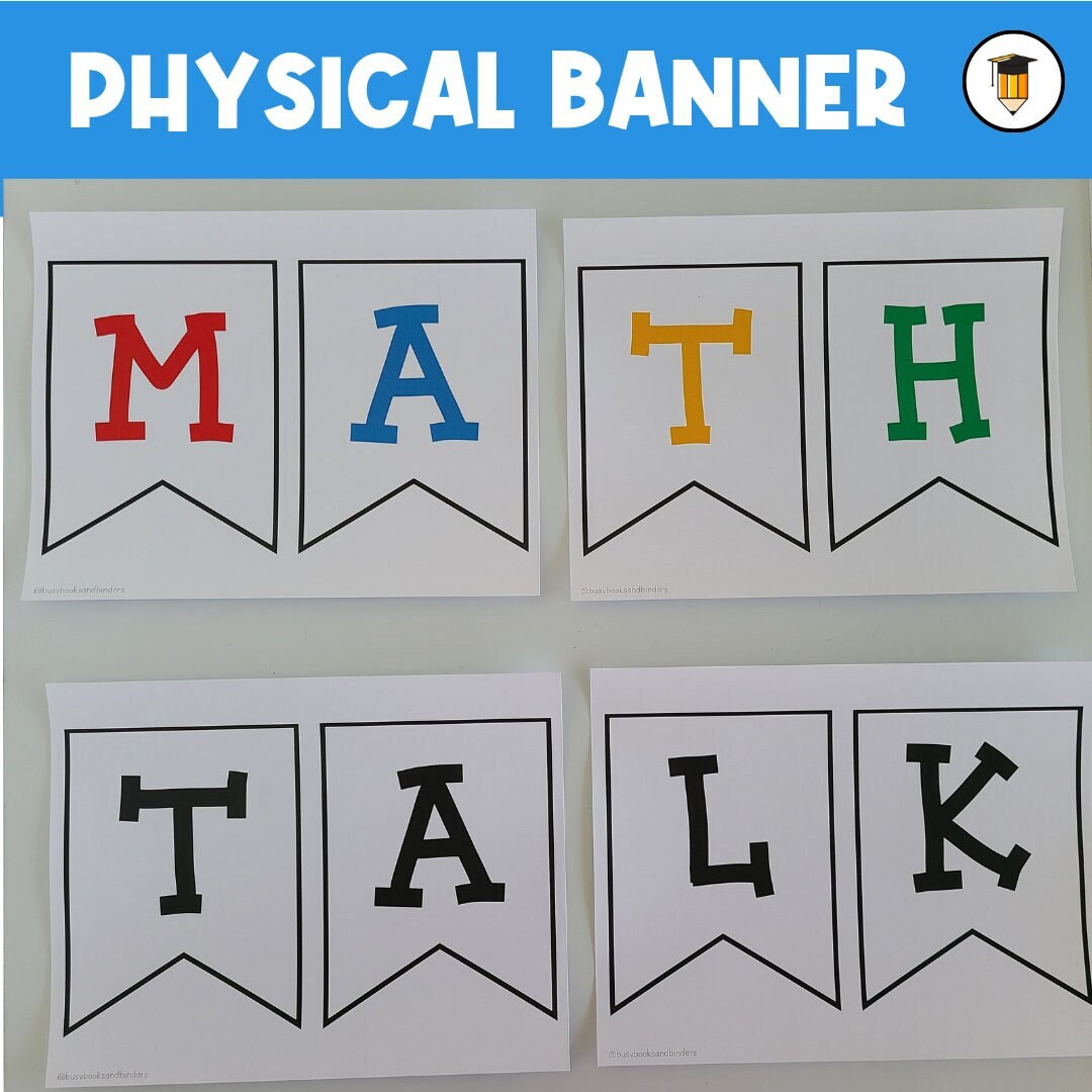 PHYSICAL COPY: Math Talk Banner | Bulletin Board | Math | Math Poster ...