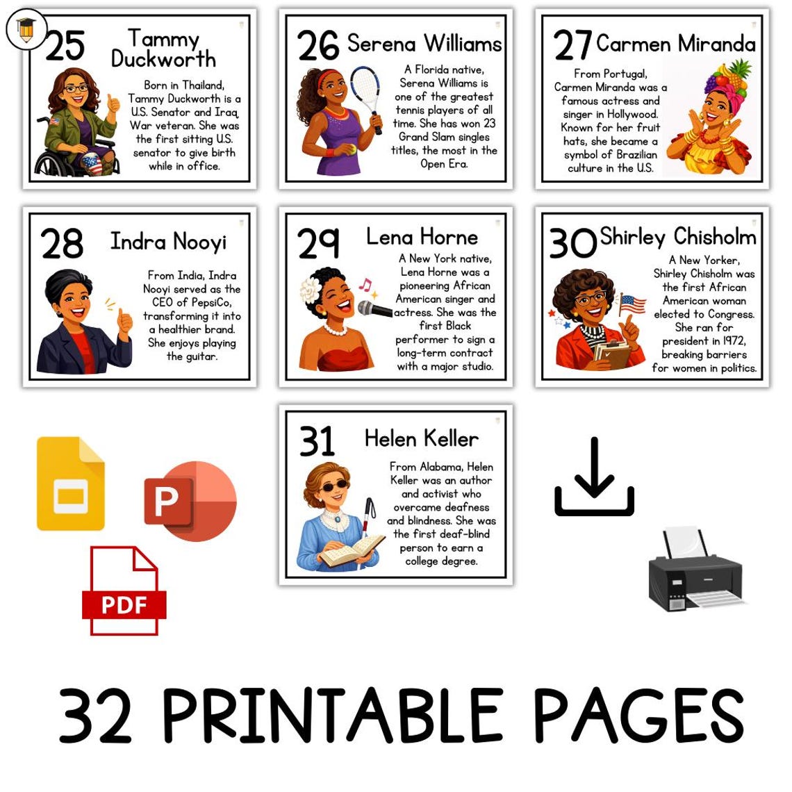 31 Days of Women's History Month | Calendar | Bulletin Board Display ...