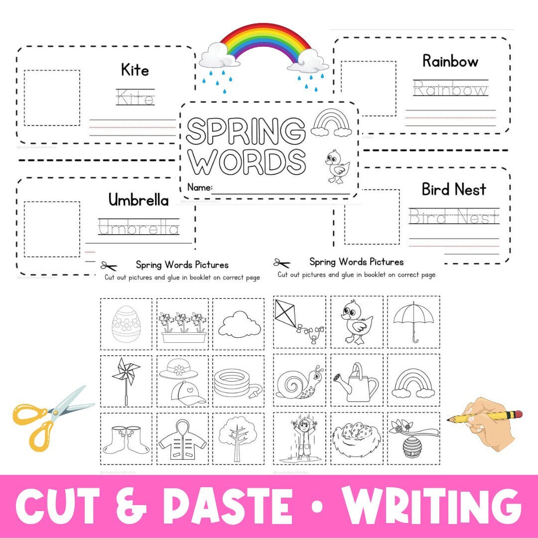 Spring Activities | Kindergarten Cut and Paste | Reading Writing ...