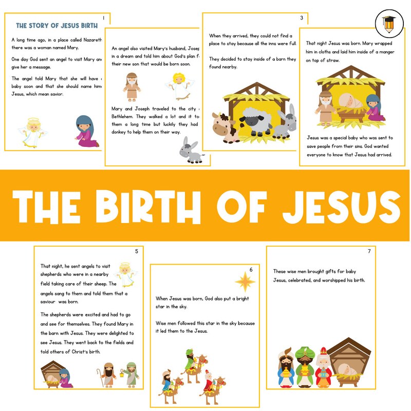 Jesus Birth Worksheets - Etsy