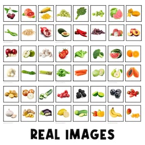 Fruits and Vegetables Matching Flashcards | Preschool Flash Cards ...