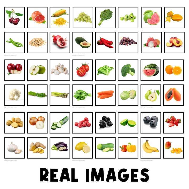 Fruits and Vegetables Matching Flashcards Preschool Flash - Etsy