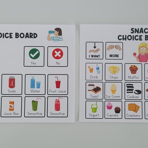 PHYSICAL COPY: Food Communication Choice Board | Food Pictures | Visual ...