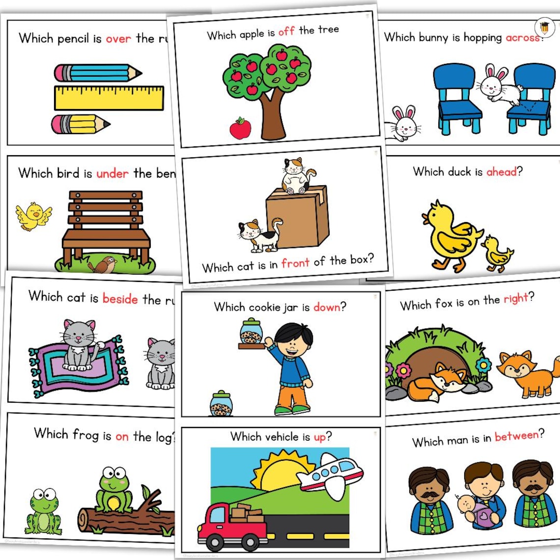 20 Prepositions Task Cards | Vocabulary | Parts of Speech | Positional ...