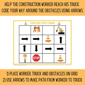 Coding for Kids | Directional Coding | Coding Worksheets | Construction ...