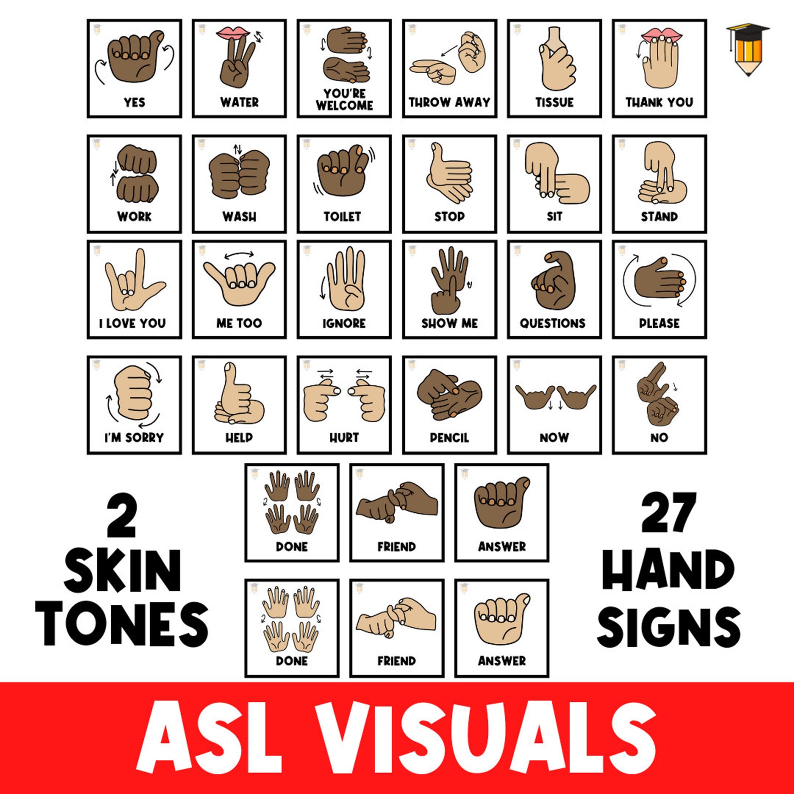ASL PICTURE CARDS | Hand Signs | Sign Language Flashcards ...