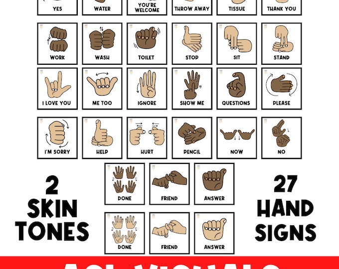 ASL Flashcards American Sign Language Flashcards Special Education Resources Nonverbal ...