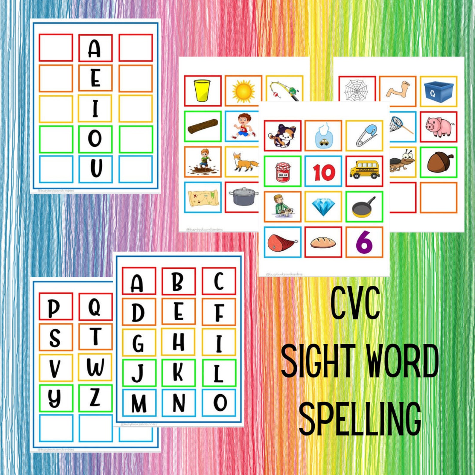 CVC Sight Word Bundle | CVC Sight Words | Literacy Centers | Busy Book ...