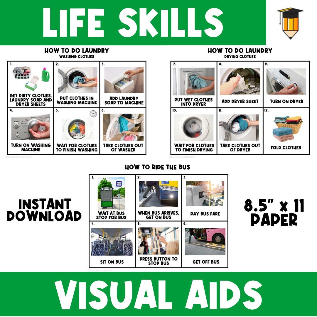 LIFE SKILLS | Adult Teen | First Then Board | Visual Aid | Visual ...