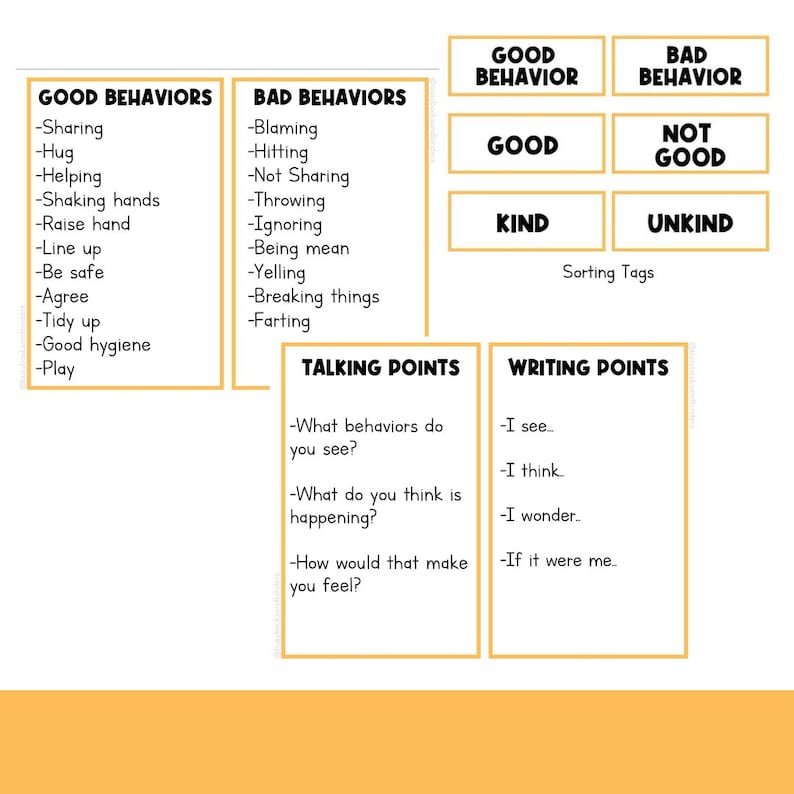 Good Vs Bad Choices Social Skills Sorting Activities | Etsy