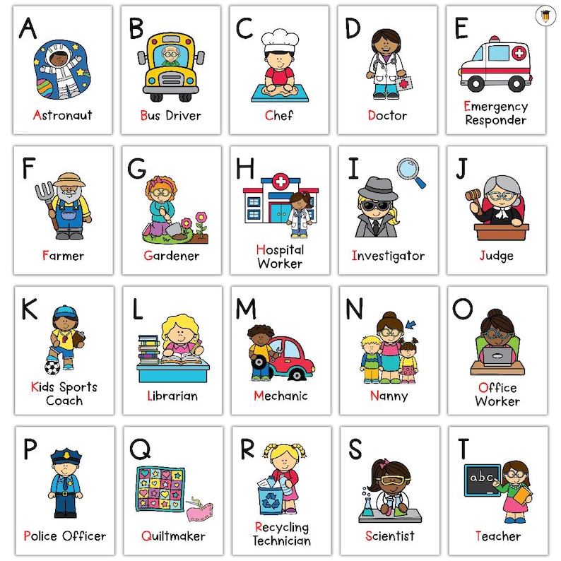 A to Z Community Helpers | Alphabet Posters | ABC Posters | Classroom ...