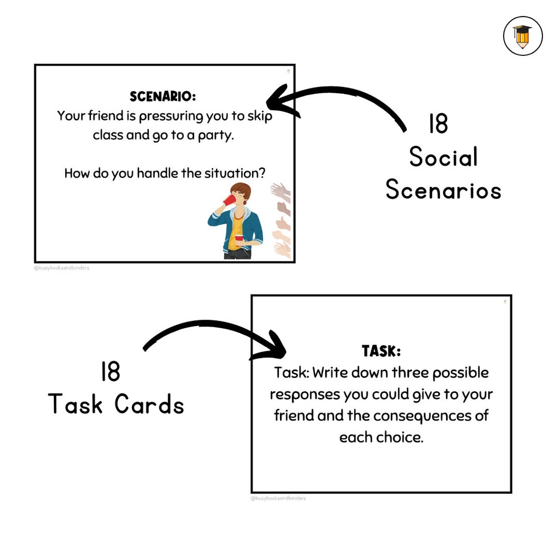 Social Scenarios | Problem Solving | Task Cards | Teenager | Middle ...