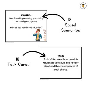 Social Scenarios | Problem Solving | Task Cards | Teenager | Middle ...