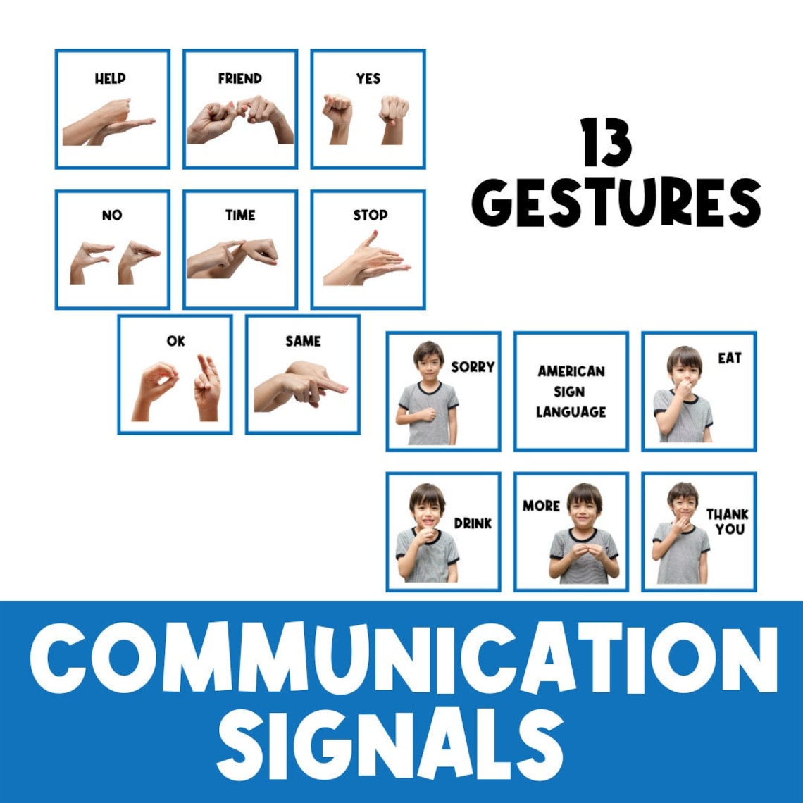 ASL Hand Gestures Hand Signs Sign Language Flashcards - Etsy