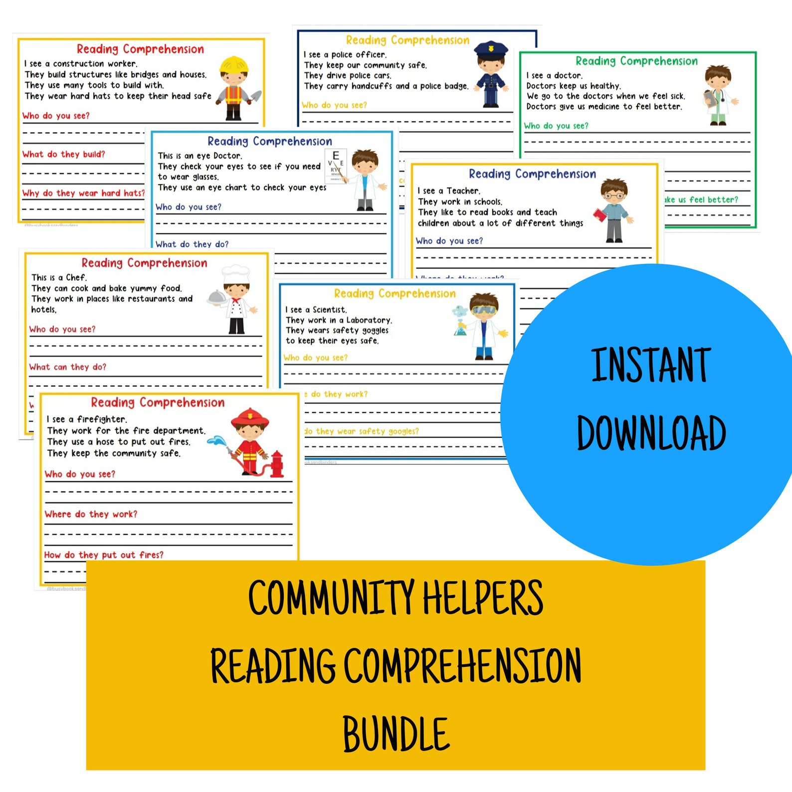 Reading Comprehension MEGA BUNDLE Reading and Writing - Etsy