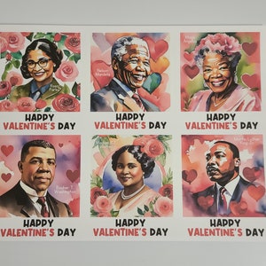 VALENTINE'S DAY CARDS | Black History Printable | Student Gifts | Black ...