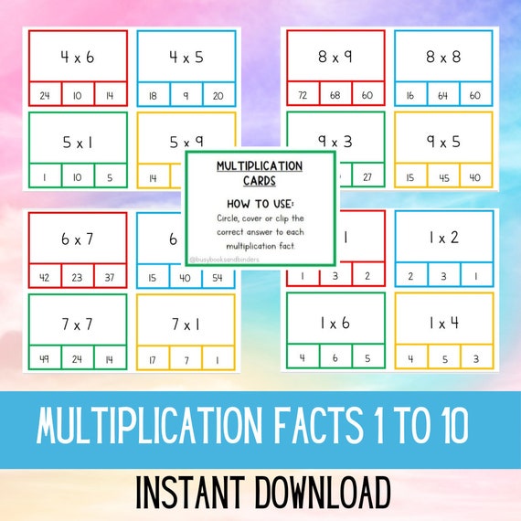Tarjetas Didácticas De Multiplicación Caseras