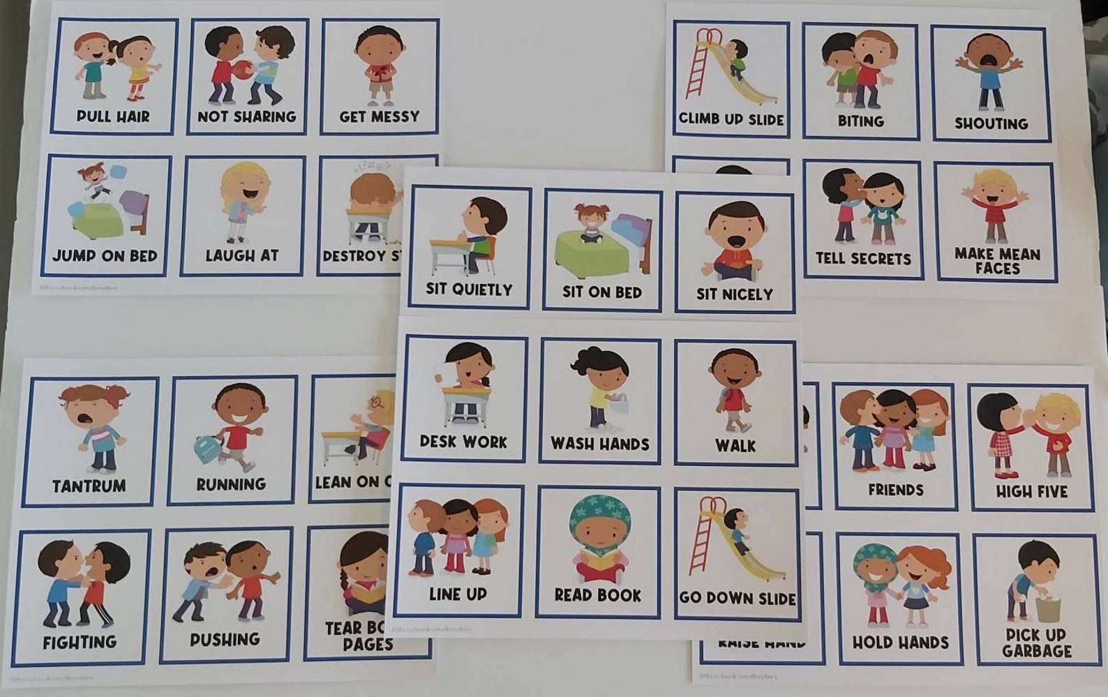 PHYSICAL COPY: 39 Behavior Picture Cards First Then Visual Aid Toddler ...