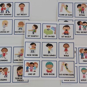 PHYSICAL COPY: 39 Behavior Picture Cards | First Then Visual Aid ...