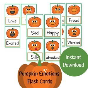 Pumpkin | Emotions | Flash Cards | Flashcards for Kids | Halloween ...