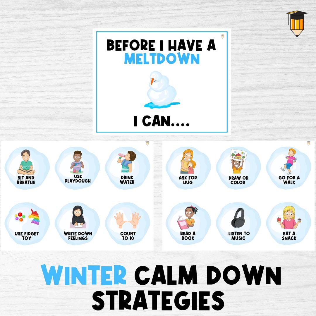 WINTER Calm Down Strategies Visual Aid Coping Skills Toddler Behaviour ...