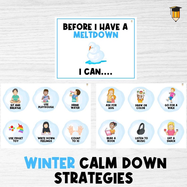 WINTER Calm Down Strategies | Visual Aid | Coping Skills | Toddler ...