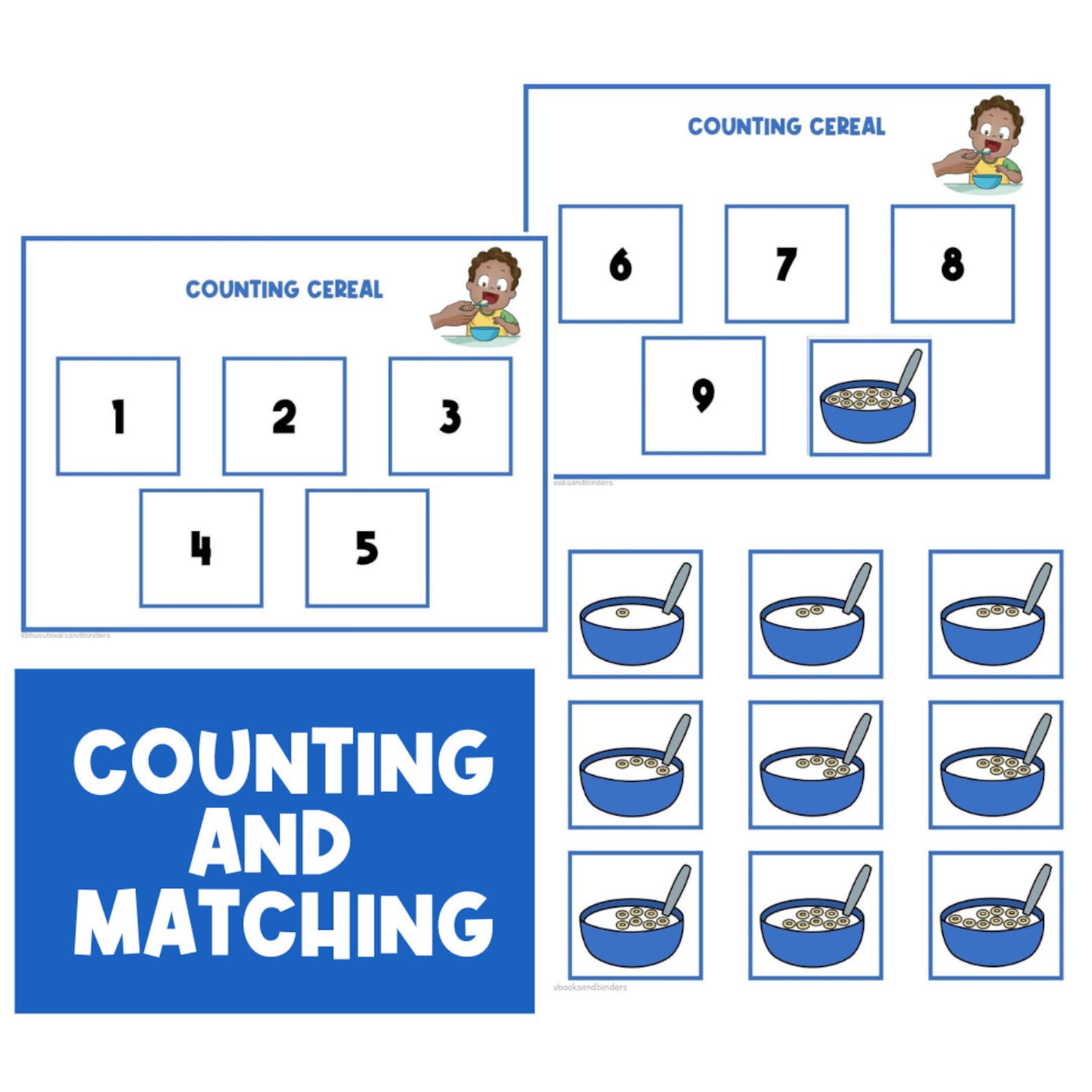 Number Matching Counting Numbers 1 to 10 Preschool - Etsy
