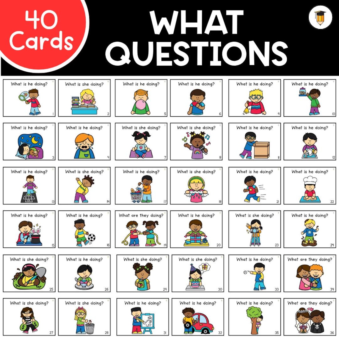 WH Questions | Functions Task Cards | Which One | Speech Therapy | ABA ...