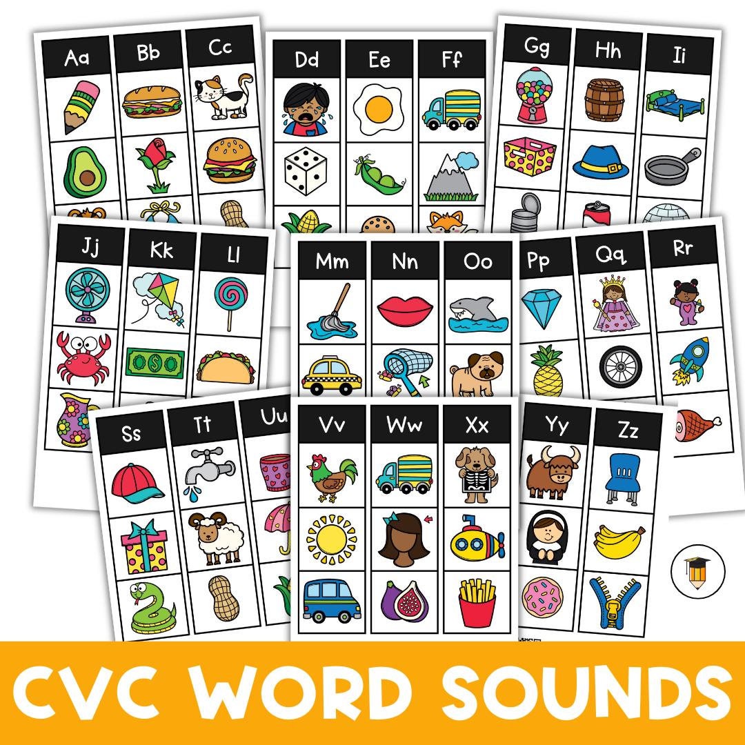 CVC Beginning Letter Sounds | Printable Kindergarten Phonics | Literacy ...