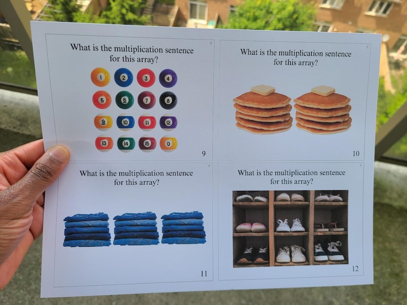 Multiplication Arrays | Math Flashcards | Real Life Pictures | Number ...