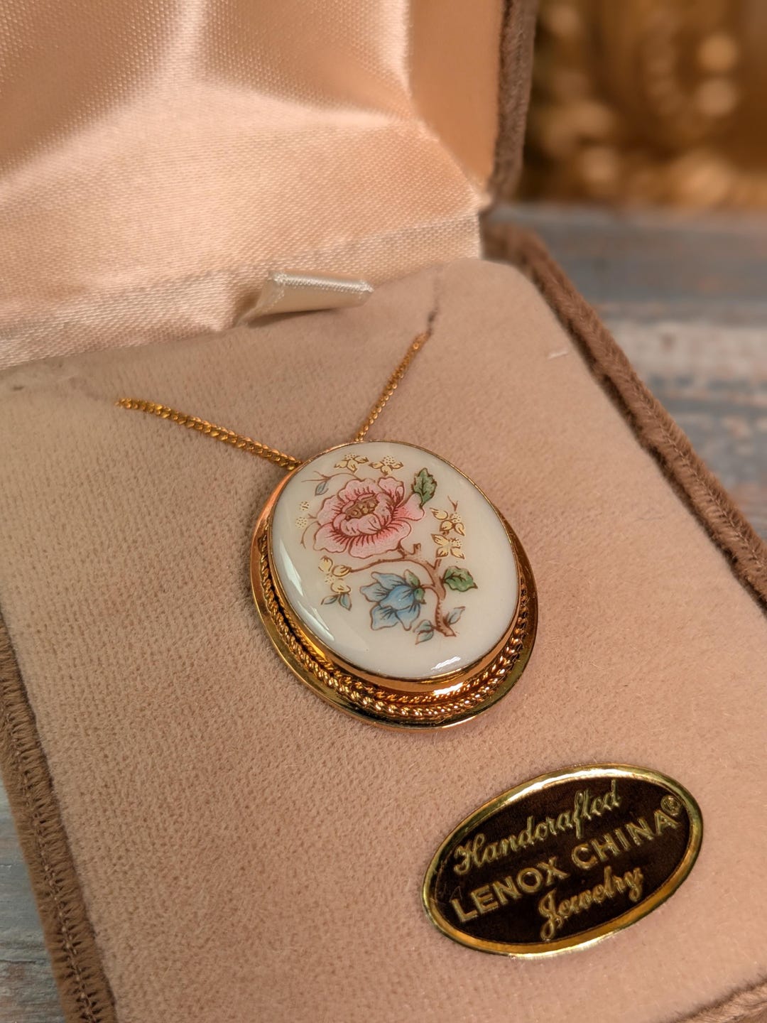 Lenox Morning Blossom Pendant /pin Necklace 14 Karat Gold Filled, in ...
