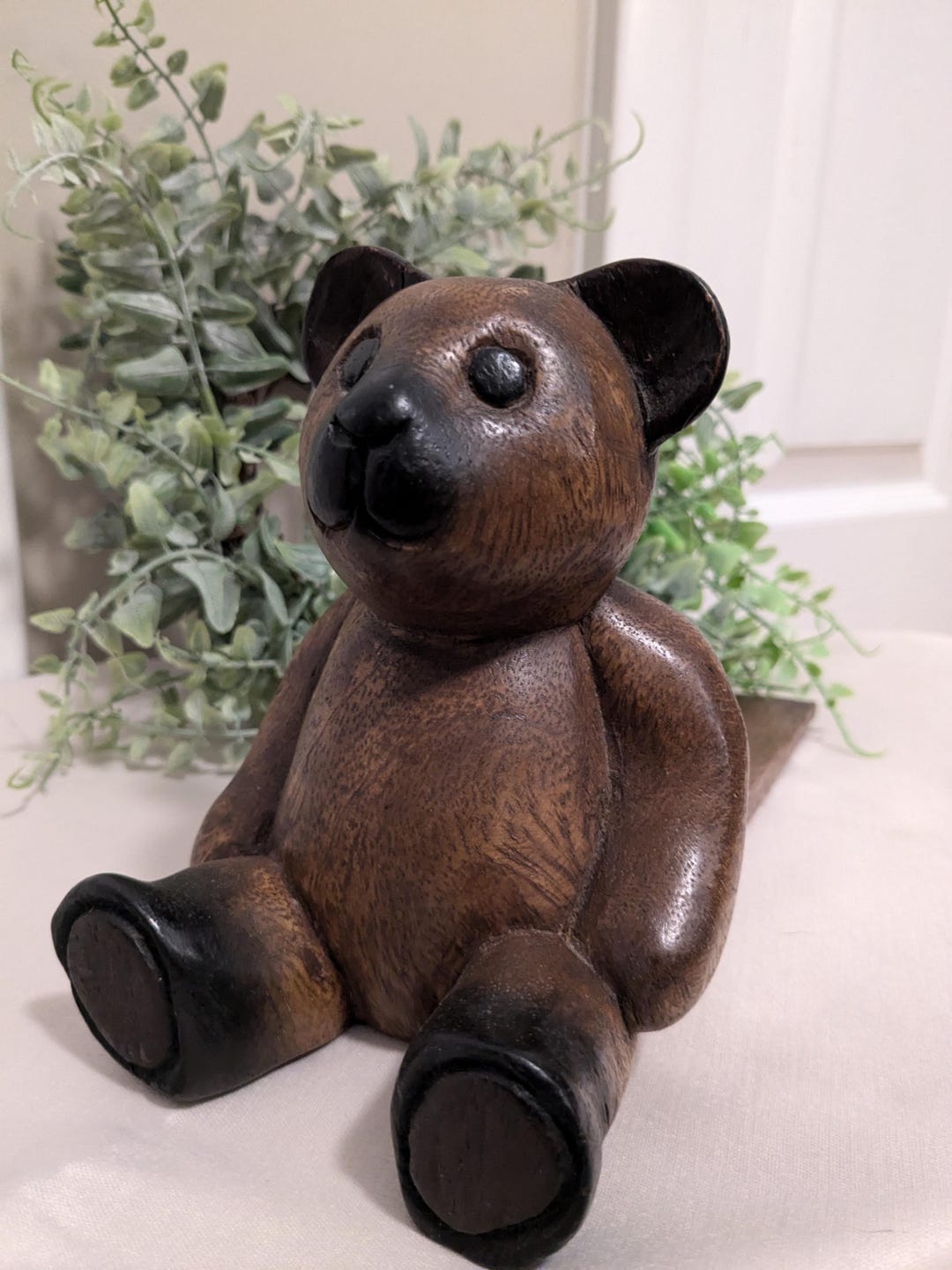 Adorable Vintage Wooden Teddy Bear Door Stop Made in Thailand - Etsy