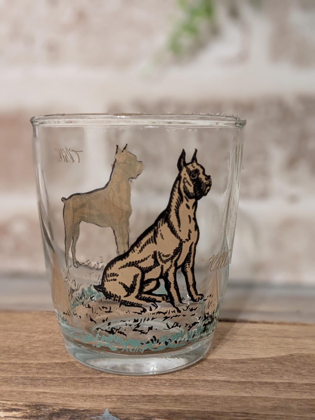 Hazel Atlas Vintage Boxer WILLIE Old Fashioned Glass, Juice Glass 8oz ...