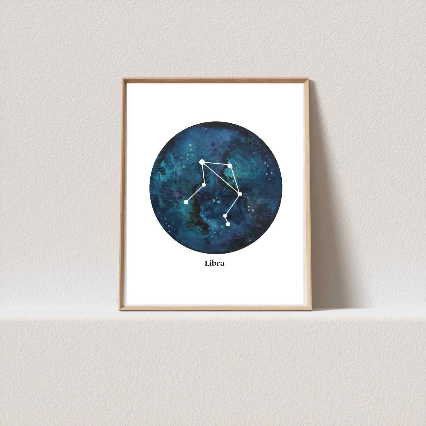 Constellation Libra DIGITAL DOWNLOAD Stars Zodiac Print - Etsy