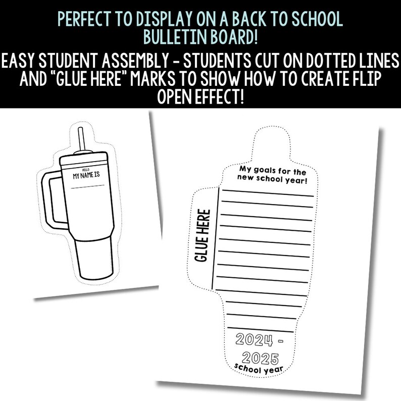 Handle Tumbler Back to School All About Me Student Goal Writing ...