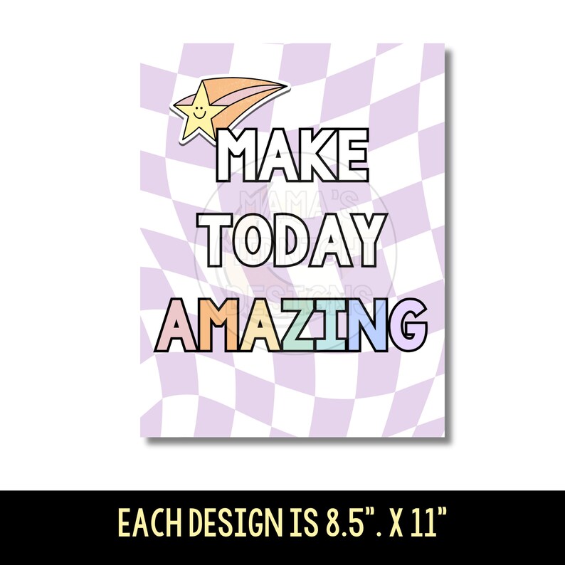 Pastel Rainbow Positive Motivation Classroom Playroom Decor Posters ...