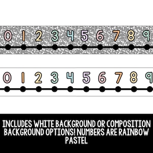 Rainbow Pastel Number Line Printable Classroom Decor, Includes -5 to ...