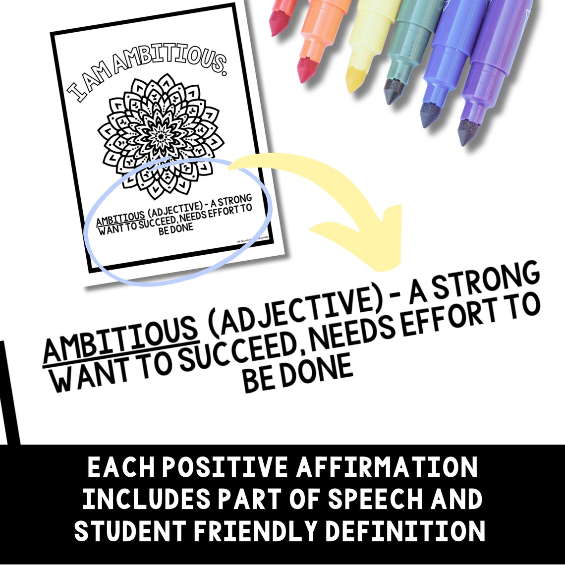 Positive Affirmation Mandala Coloring Pages - Set of 20 - I Am ...
